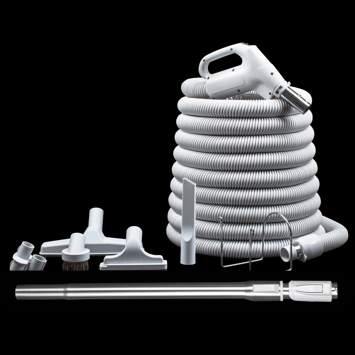 Plastiflex Central Switched Air Vacuum Kit with 30 ft x 1 3/8 inch Hose ...